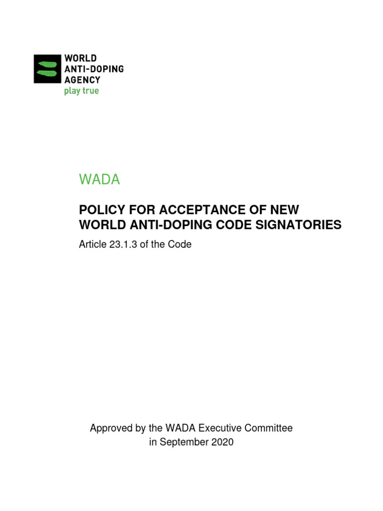 Final Policy Newcodesignatories | PDF | Doping In Sport | Sports