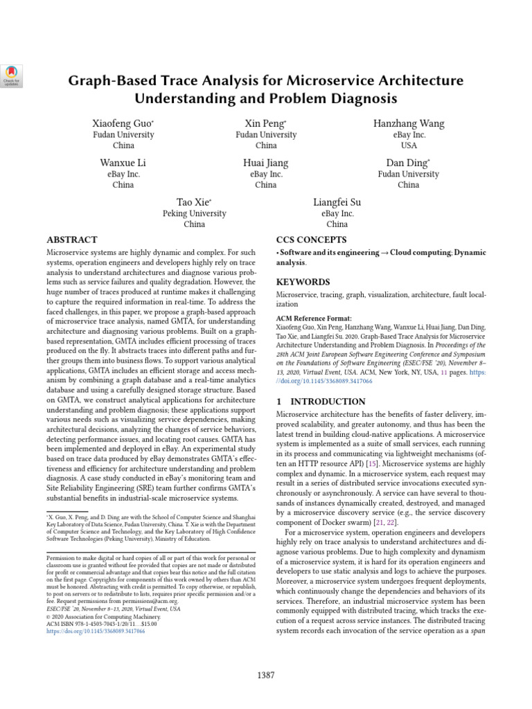 Graph-Based Trace Analysis For Microservice Architecture | PDF | Databases | Data