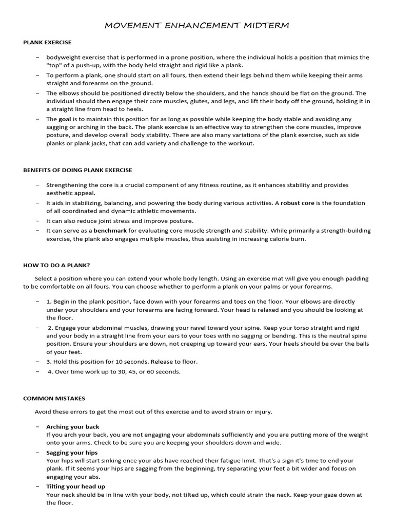 Movement Enhancement Midterm | PDF | Limbs (Anatomy) | Human Anatomy