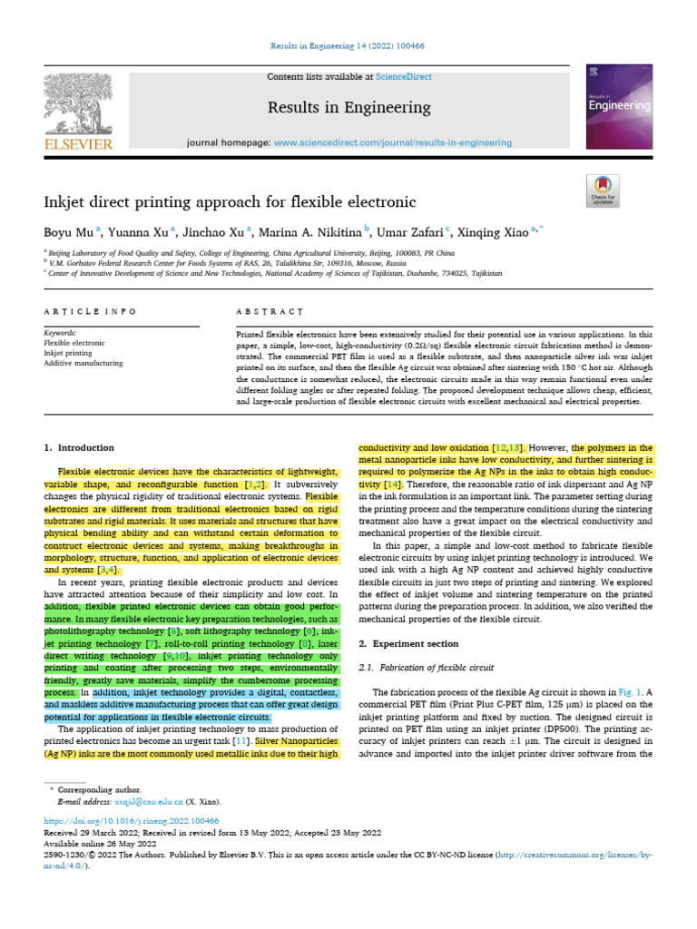 3 - Inkjet Direct Printing Approach For Flexible Electronic | PDF ...