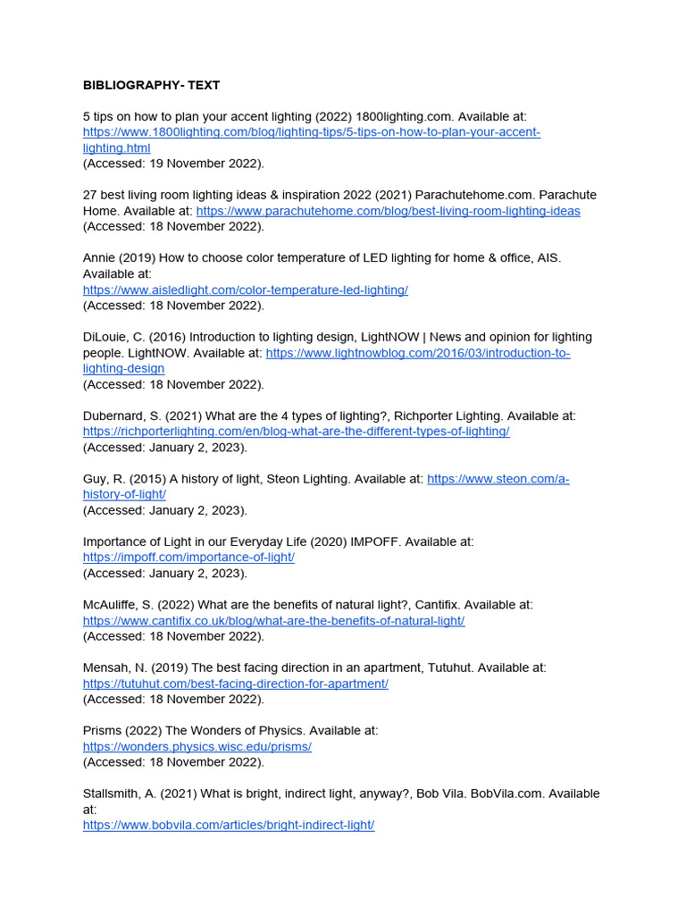 Final Let There Be Light References | PDF | Incandescent Light Bulb ...