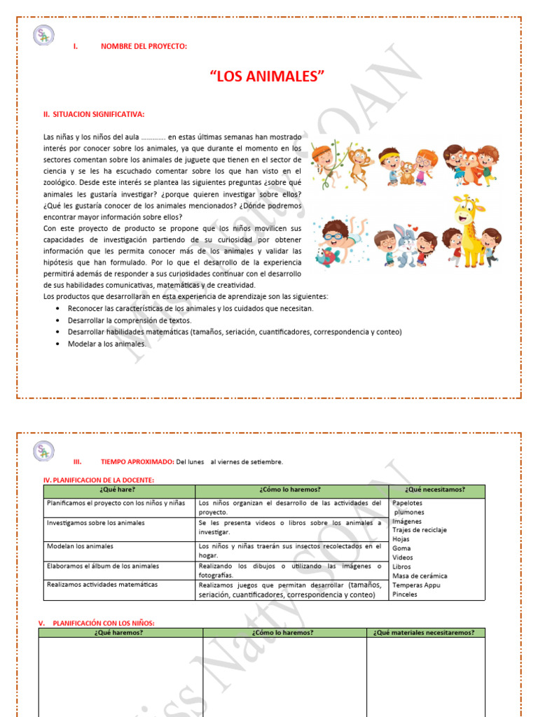 4 Años Proyecto Investigamos Sobre Los Animales | PDF | Evaluación ...