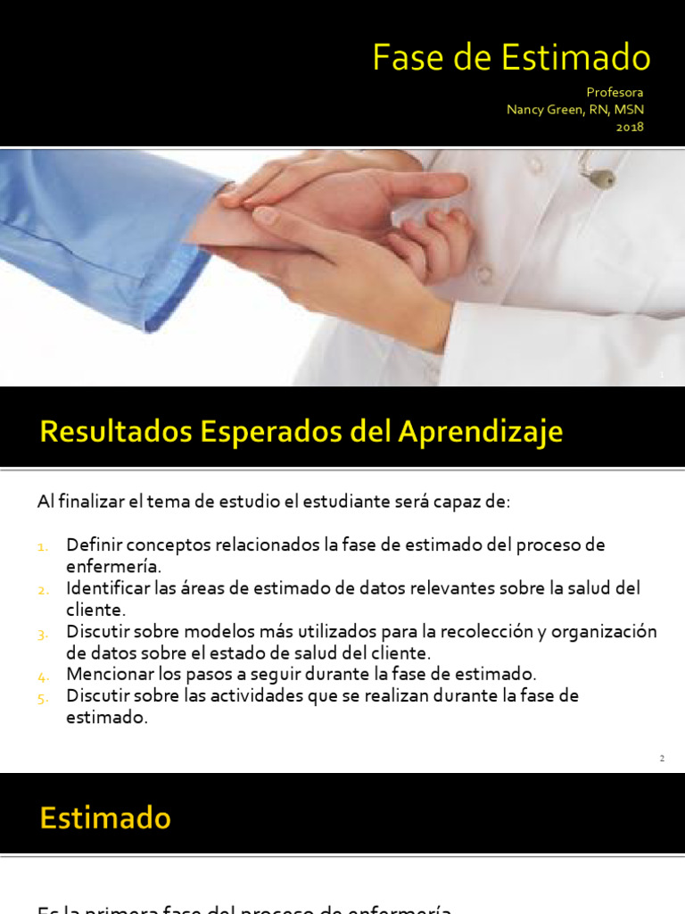 Fase de Estimado | Descargar gratis PDF | Enfermería | Examen físico