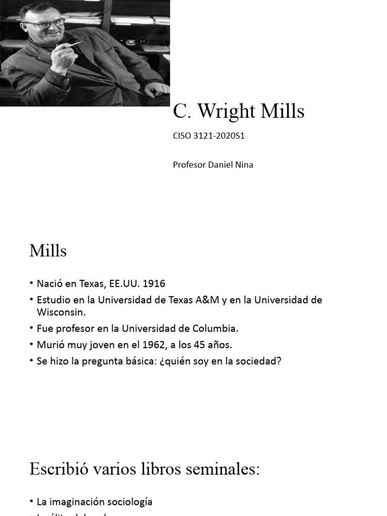 C. Wright Mills: Imaginación Sociológica y Poder | PDF | Sociedad ...