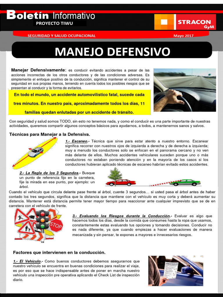 Boletin de Seguridad - Manejo Defensivo 2 | PDF | Accidente de tráfico Boletin de Seguridad - Manejo Defensivo 2 | PDF | Accidente de tráfico