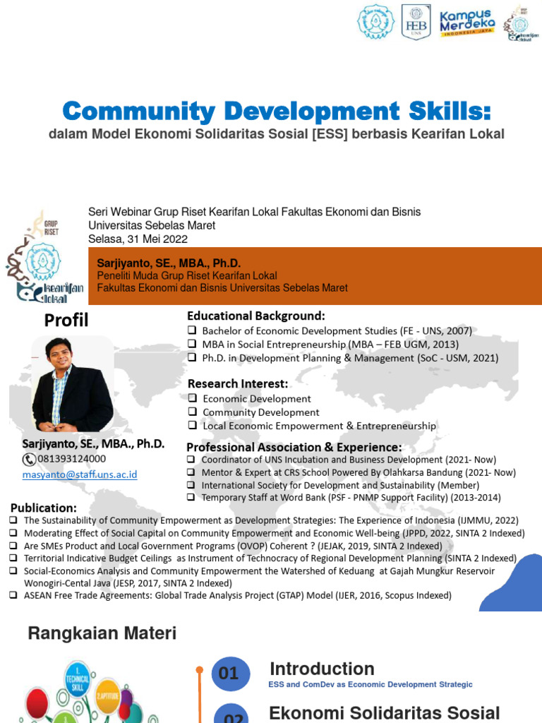 Materi Webinar RG KL ComDev Skills by Sarjiyanto | PDF | Economies | Business