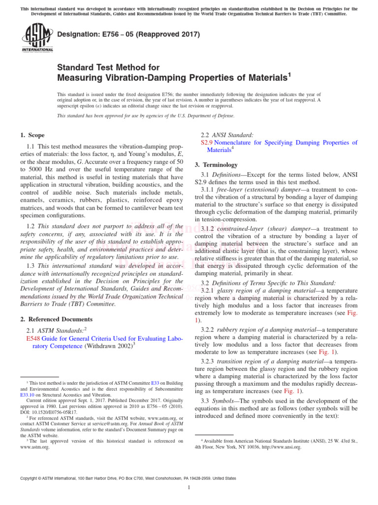Astm E756 05 2017 | PDF | Bandwidth (Signal Processing) | Resonance