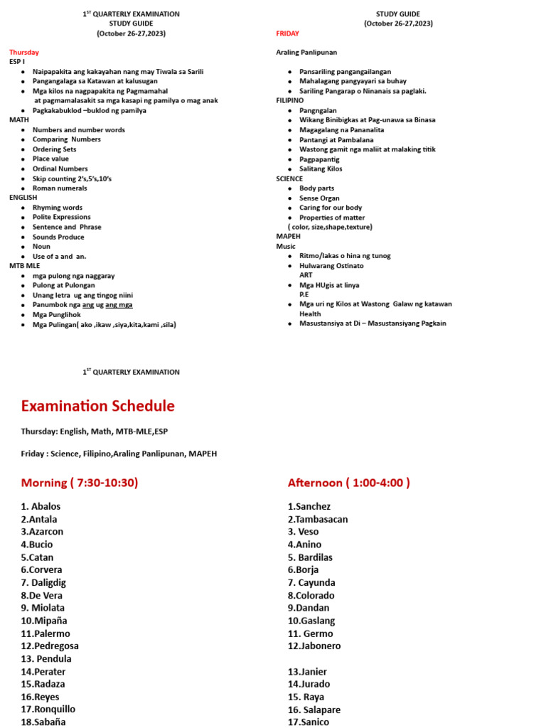 STUDY-GUIDE-1st-Quarter 3 | PDF