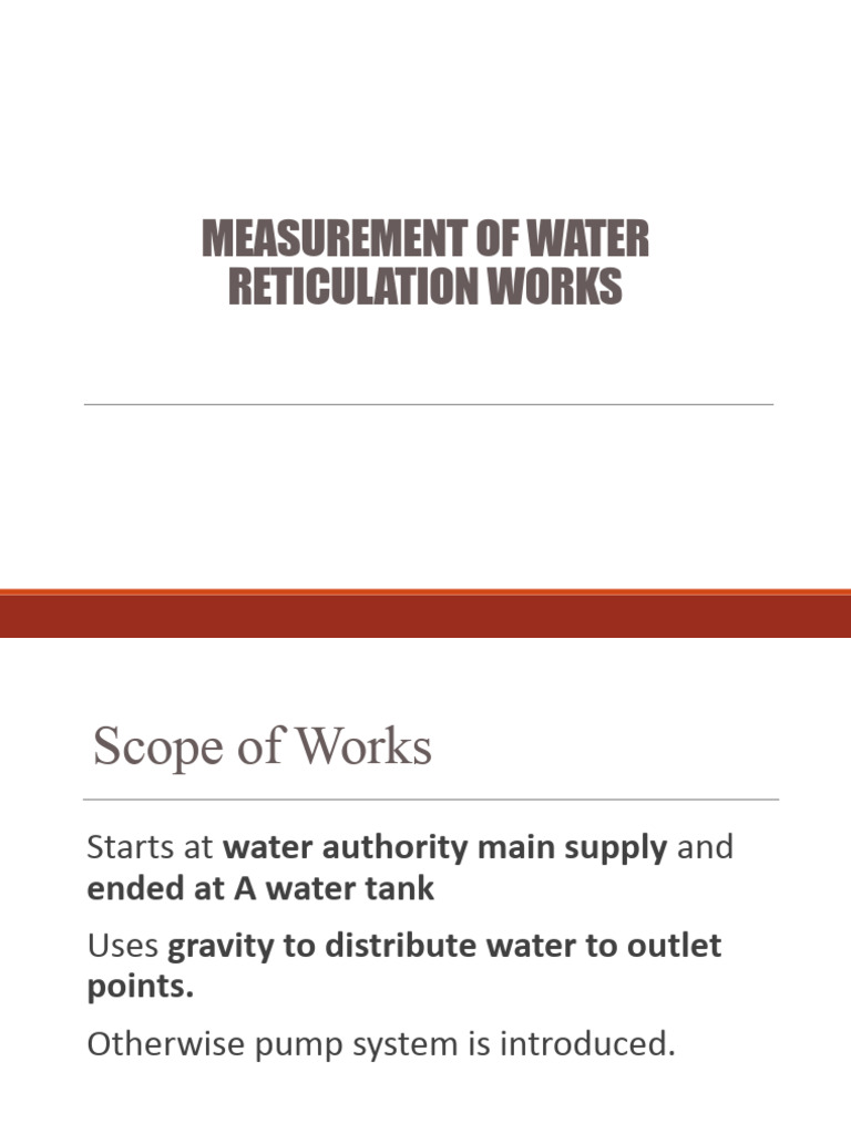 Water Reticulation Works | PDF | Pipe (Fluid Conveyance) | Concrete