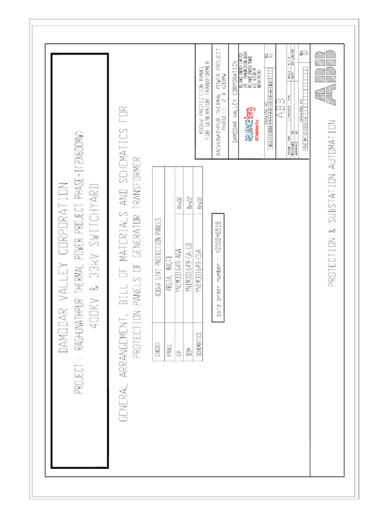 400kV Relay Panel Bill of Materials | PDF | Relay | Electrical Network