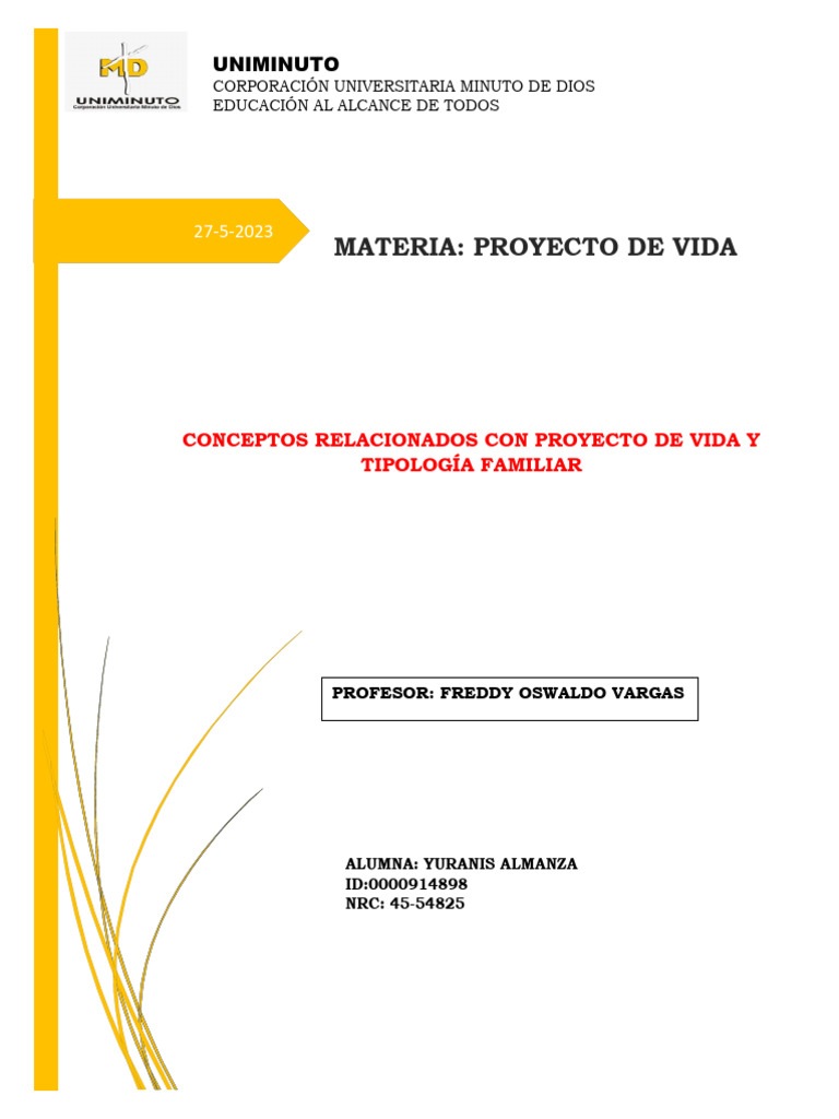 Portada Proyecto de Vida | PDF