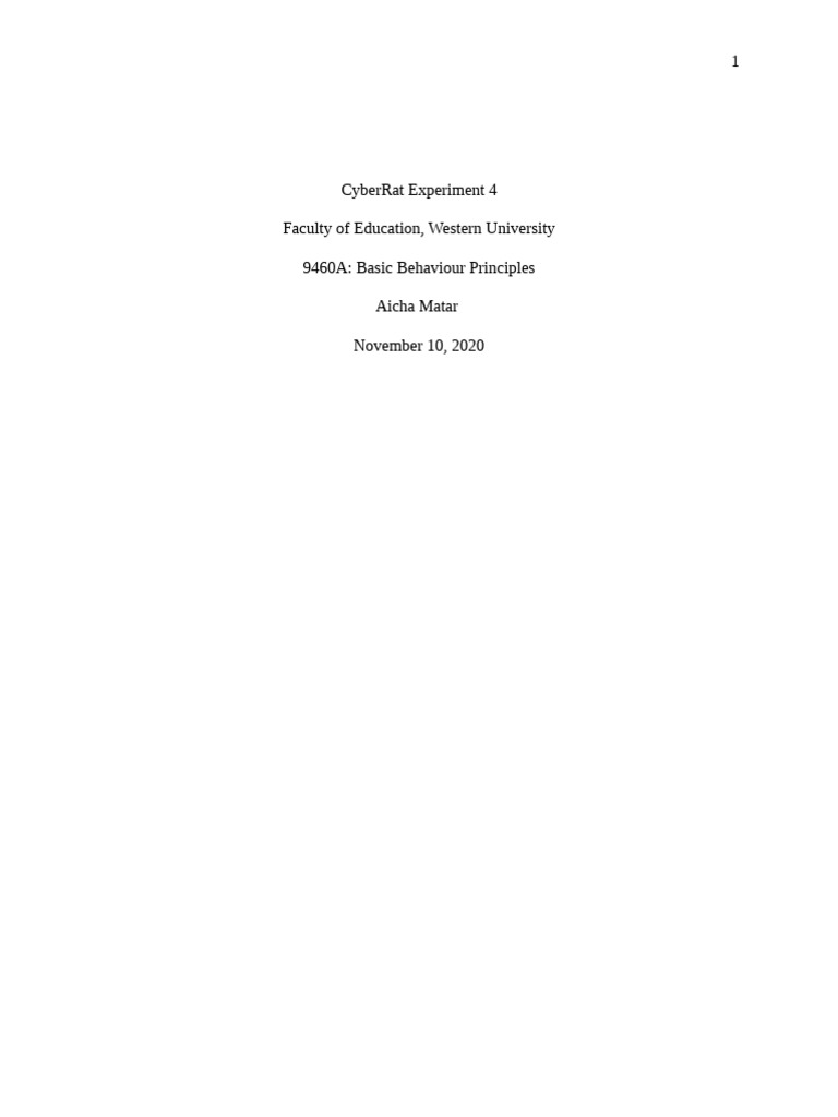 CyberRat Shaping and Deprivation Study | PDF | Reinforcement | Neuroscience