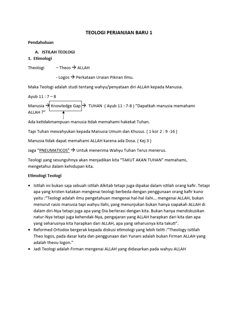Teologi Perjanjian Baru 1 | PDF