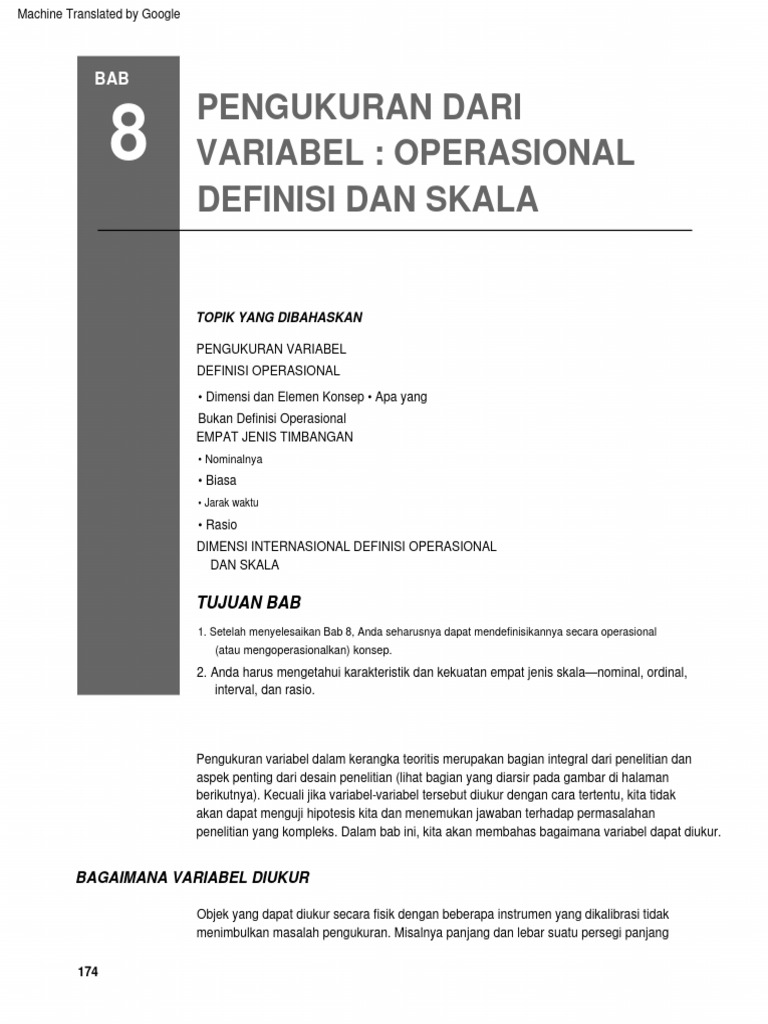 Pengukuran Variabel: Definisi Operasional dan Skala | PDF