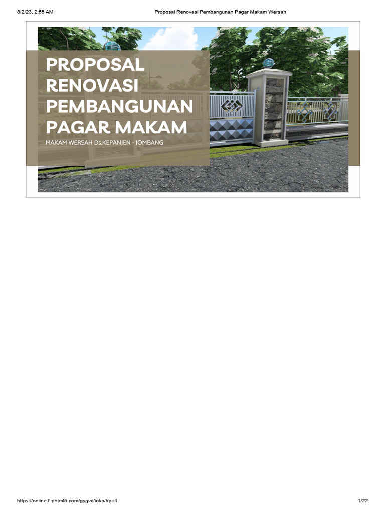 Proposal Renovasi Pembangunan Pagar Makam Wersah | PDF | Griya & Taman | Teknologi & Rekayasa