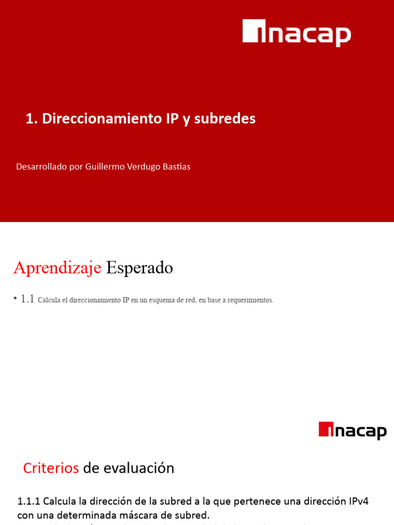 1era Clase Unidad Direccionamiento IP Parte 1 | PDF | Dirección IP | Protocolos de internet