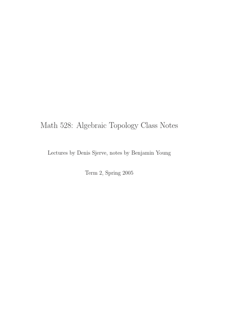 Math 528: Algebraic Topology Notes | PDF | Algebraic Topology ...