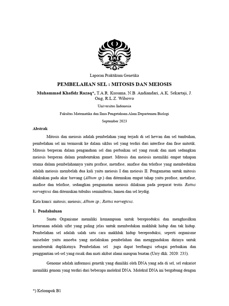 Muhammad Khafidz Razaq - Laporan Praktikum Genetika | PDF