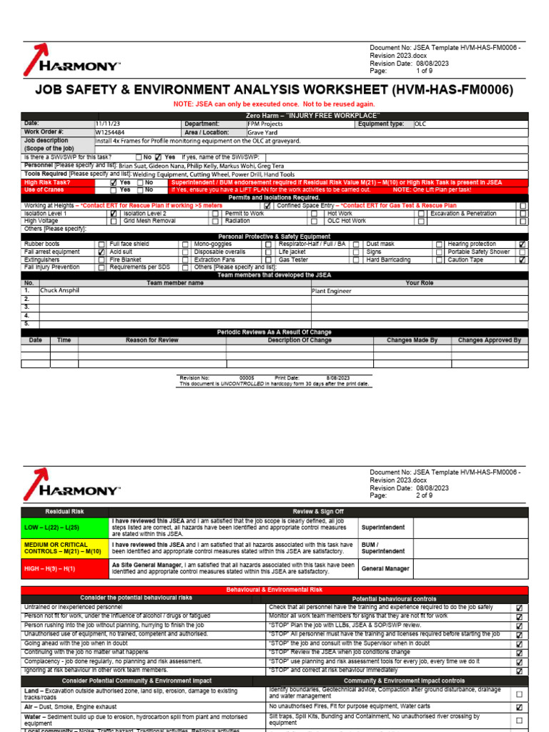 JSEA-OLC Profile Monitoring - Frames Installation | PDF | Personal ...
