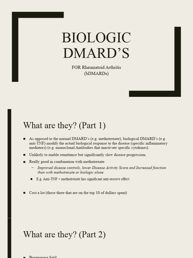 Biologics DMARDs | PDF | Inflammation | Monoclonal Antibody