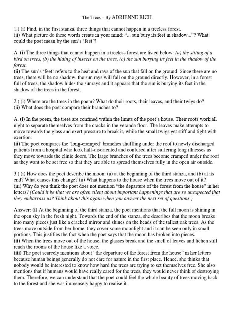 The Trees | PDF | Poetry | Nature