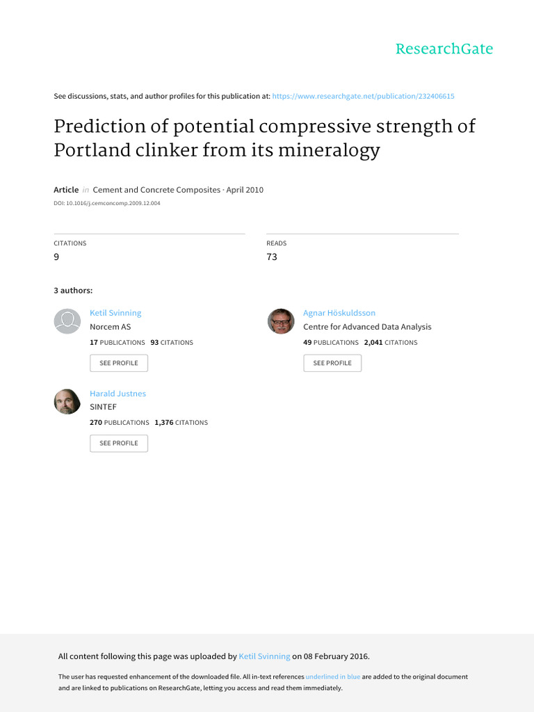 Predicting Portland Clinker Strength | PDF | Dependent And Independent ...