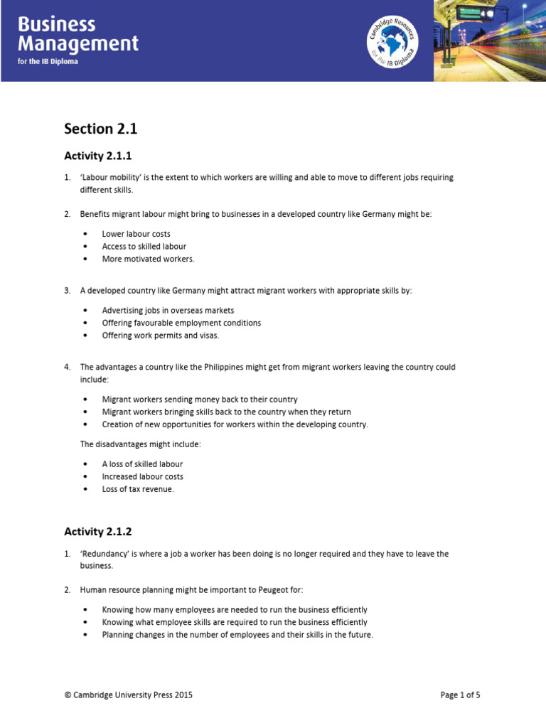 IB Bm2tr 2 Resources Answers1 | PDF | Labour Economics | Employment