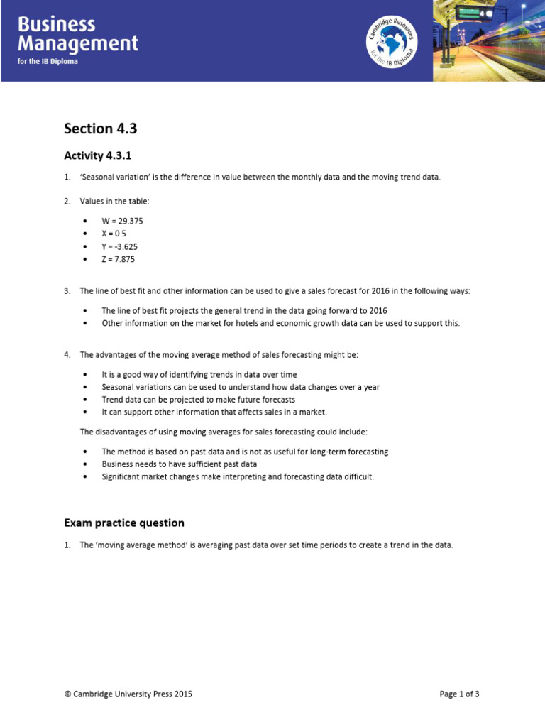 IB Bm2tr 4 Resources Answers3 | PDF | Forecasting | Moving Average