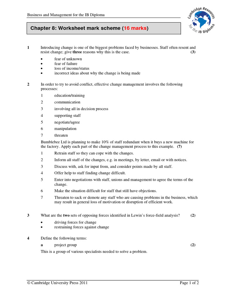 IB BusMan 8 Assess Mark8 | PDF | Cognitive Science | Cognition