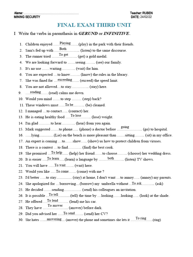 Final Exam Third Unit - Second | PDF | Linguistics