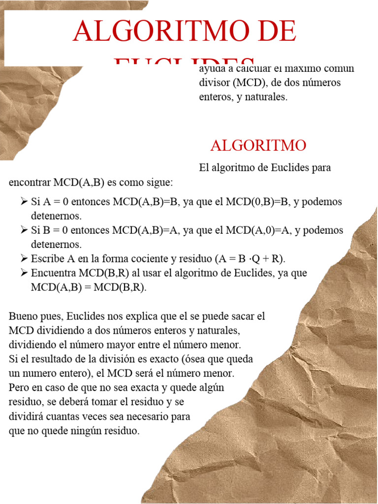 Algoritmo Euclides | PDF