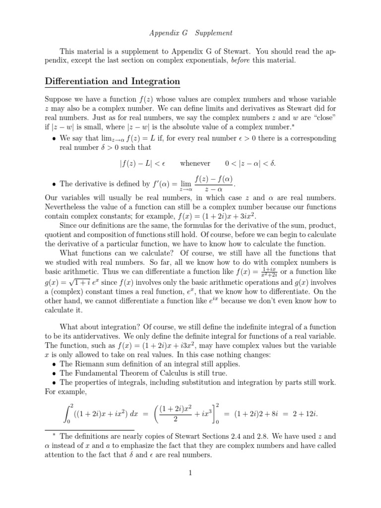 Integration in Complex Variables | PDF | Complex Number | Derivative