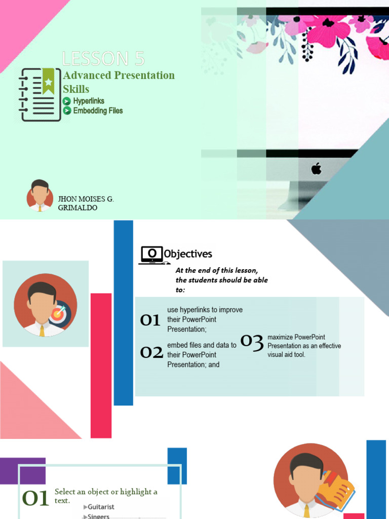 Lesson5 ETech Advanced Presentation Skills | PDF | Hyperlink | Microsoft Power Point