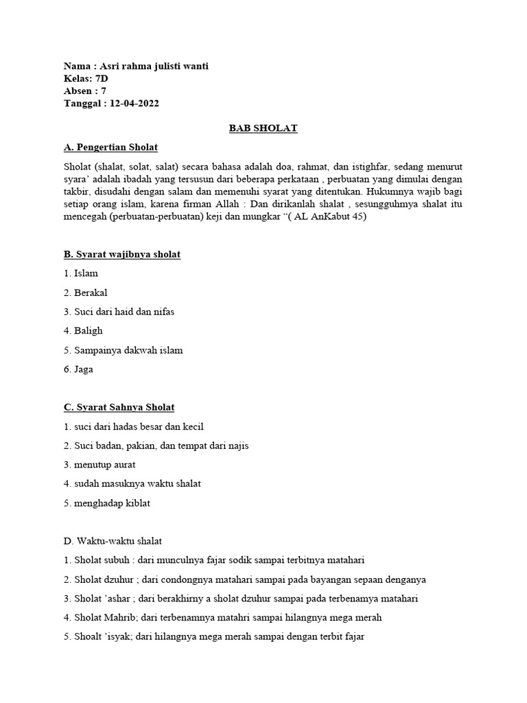 Bab Shalat | PDF | Agama & Spiritualitas