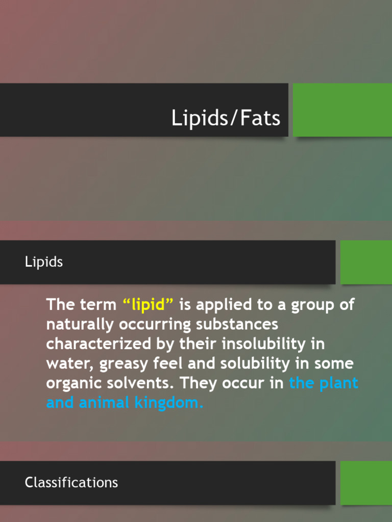 Classification and Properties of Lipids | PDF | Fatty Acid | Lipid