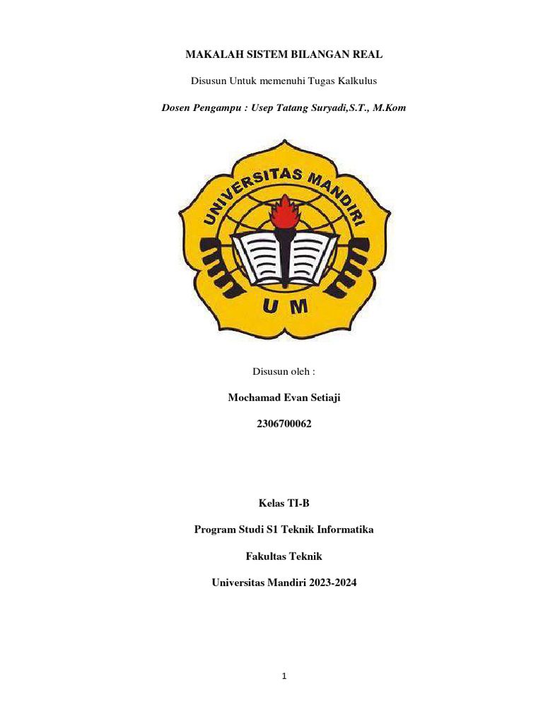MAKALAH BILANGAN REAL MOCHAMAD EVAN SETIAJI - Compressed | PDF | Sains ... MAKALAH BILANGAN REAL MOCHAMAD EVAN SETIAJI - Compressed | PDF | Sains ...