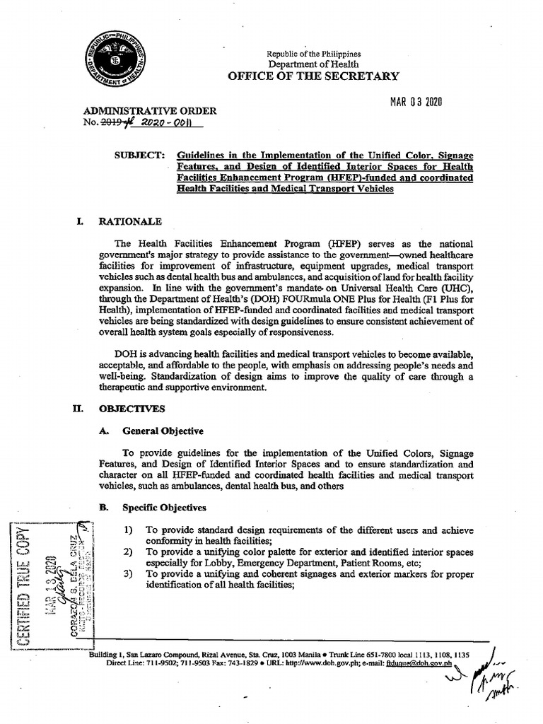 DOH AO No 2020 0011 | PDF | Ambulance | Specification (Technical Standard)