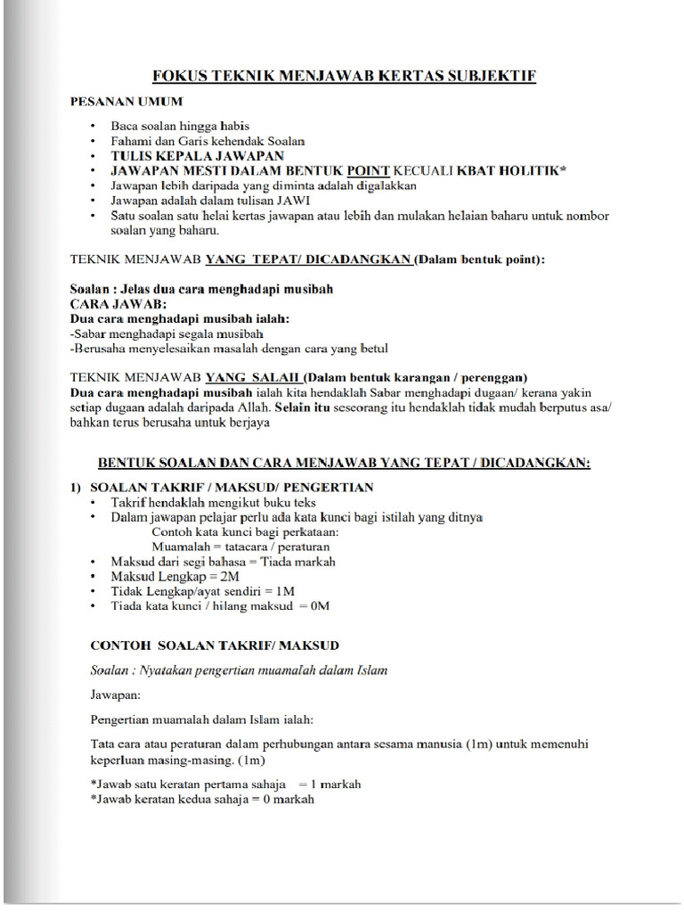 Cara Menjawab | PDF