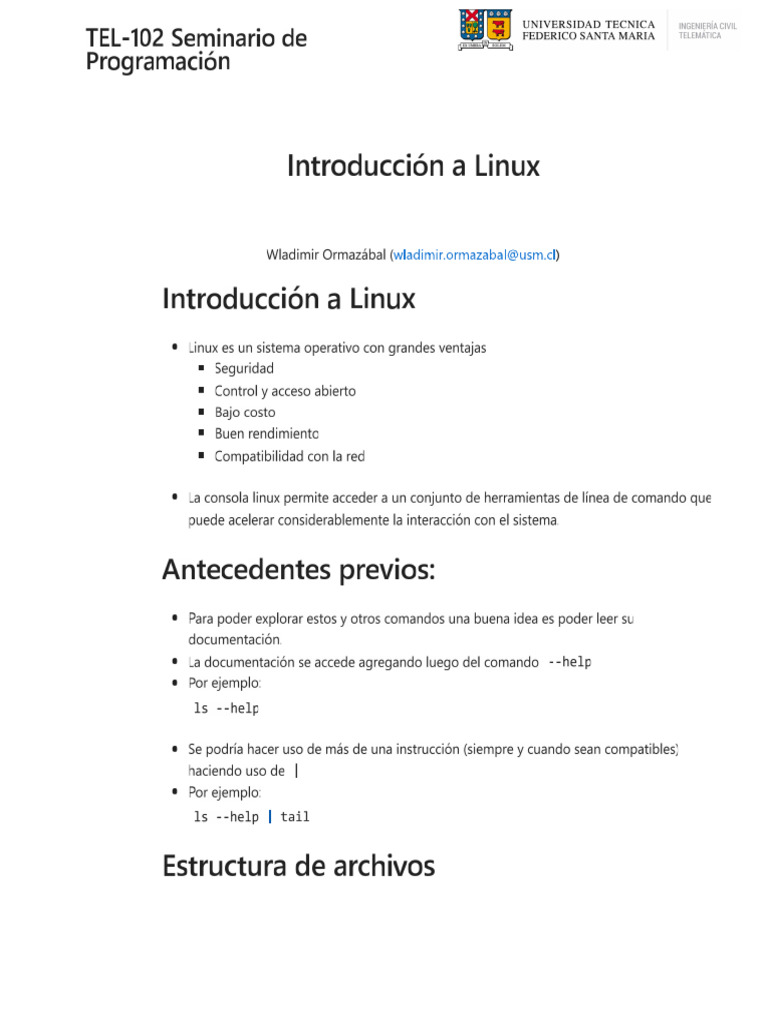 01 Introduccion A Linux | PDF 01 Introduccion A Linux | PDF