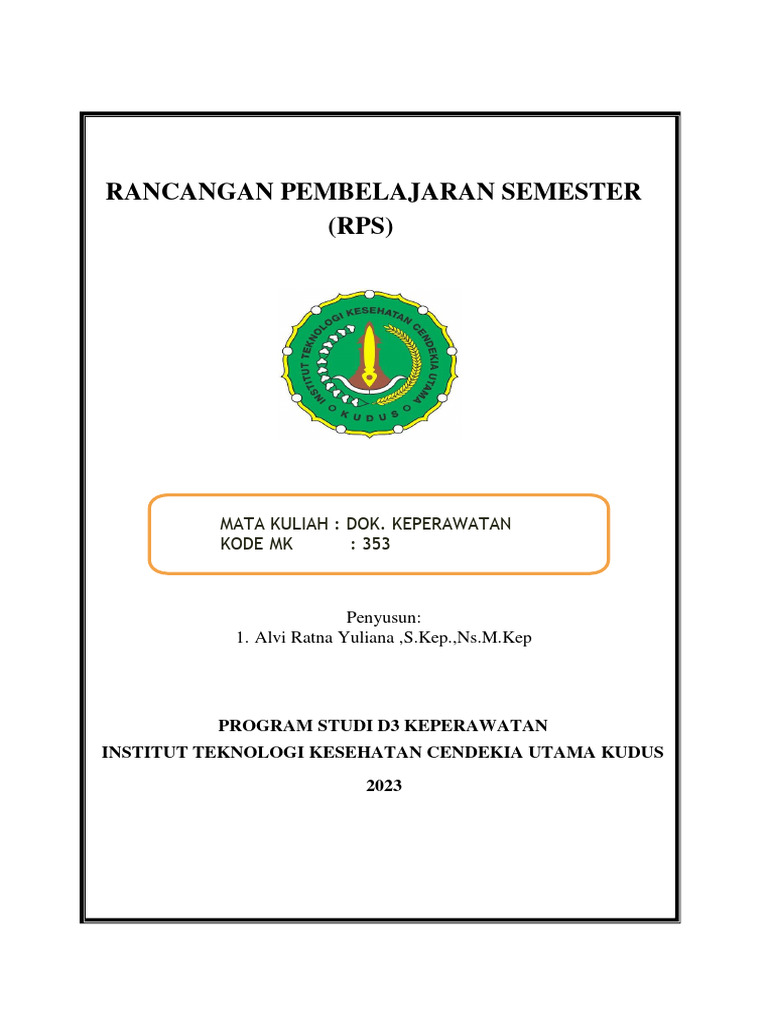 Contoh RPS Dokumentasi 23 | PDF