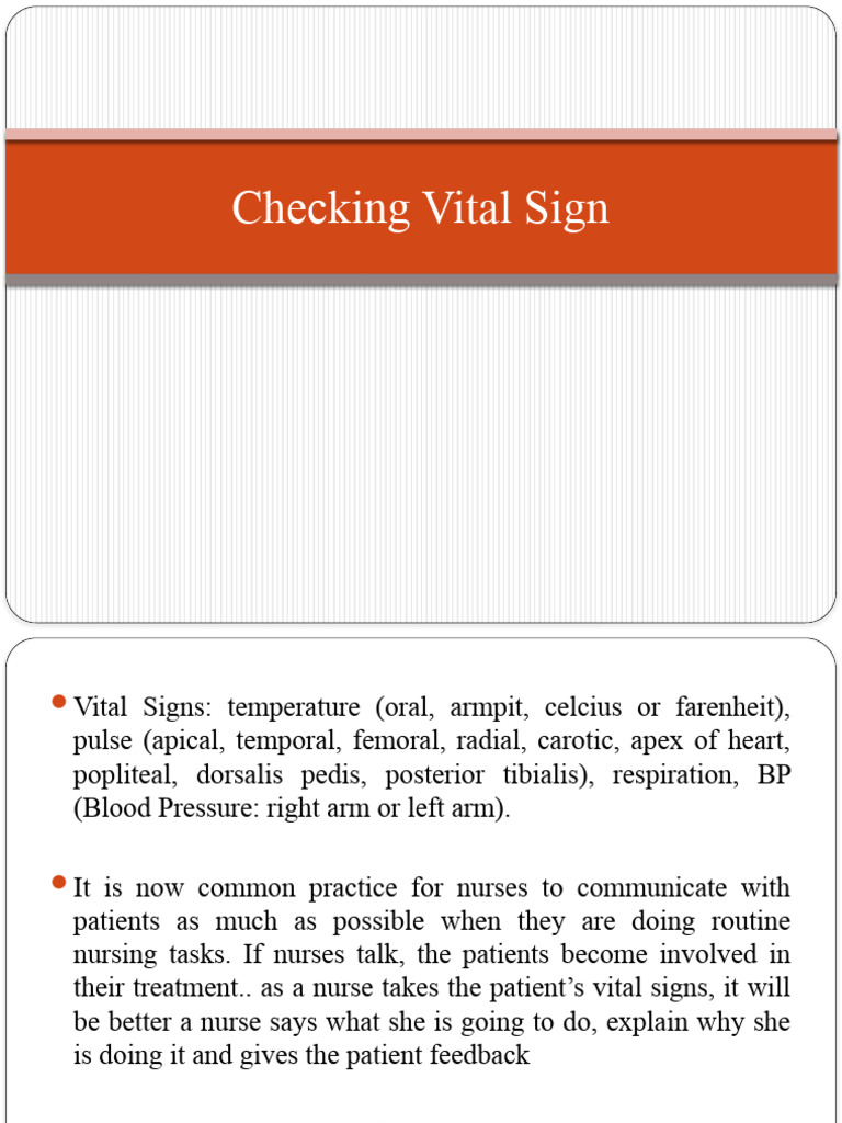 Checking Vital Sign | PDF | Breathing | Clinical Medicine