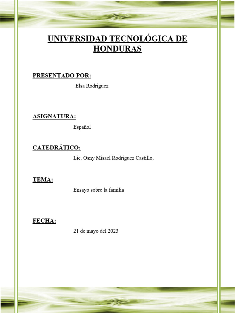 Tarea Ensayo de La Familia, Elsa Rodriguez | PDF | Familia | Sociedad