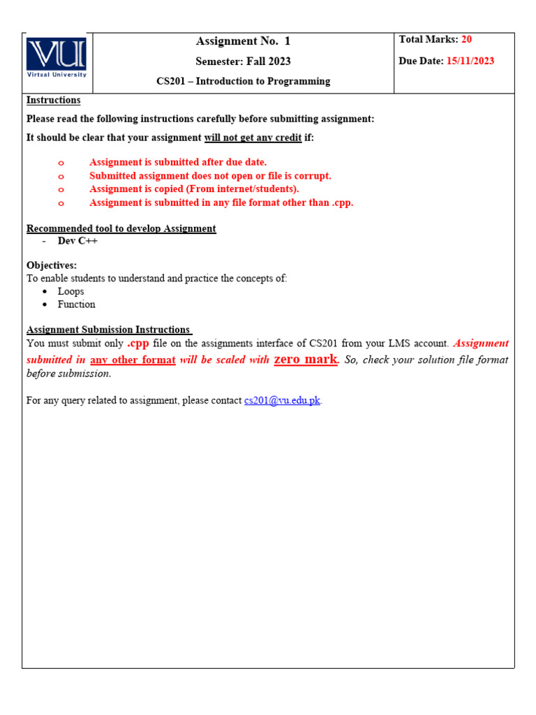 Fall 2023 - CS201 - 1 | PDF | Computers