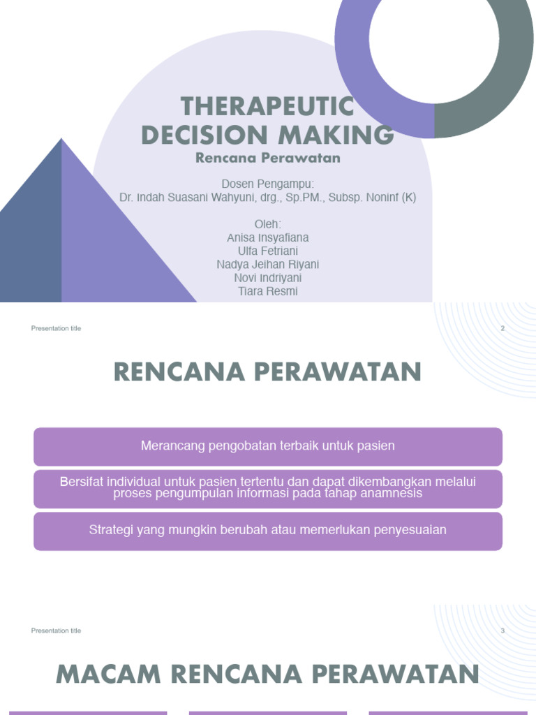TDM Rencana Perawatan Ulfa | PDF