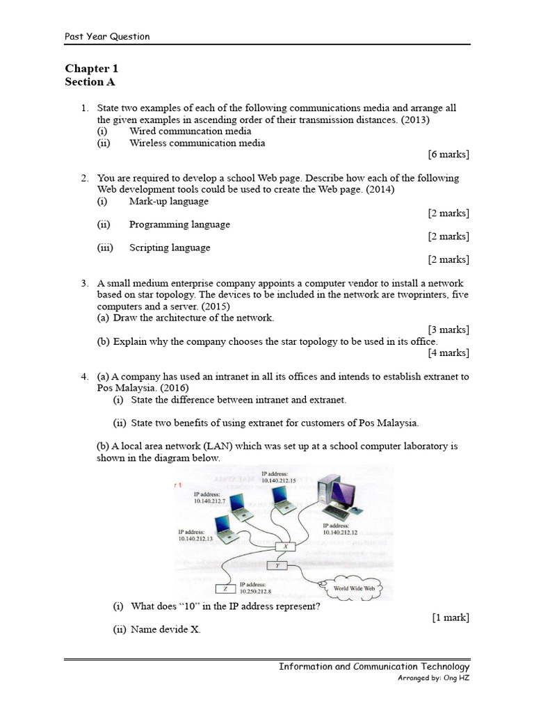 Past Year Questions | PDF | Computer Network | Technological Convergence