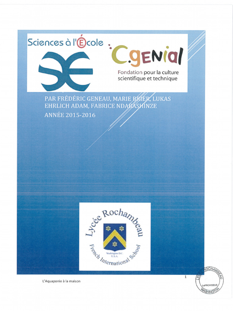 19 CR Lycée Rochambeau L'aquaponie À La Maison | PDF