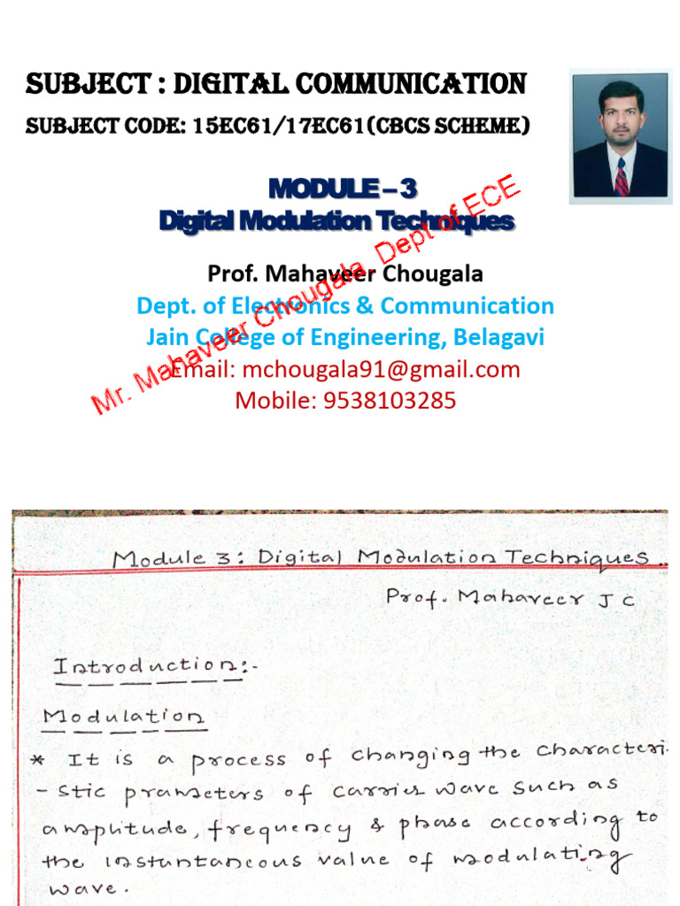 Dc Module 3 Notes Mjc Pdf Modulation Telecommunications Engineering