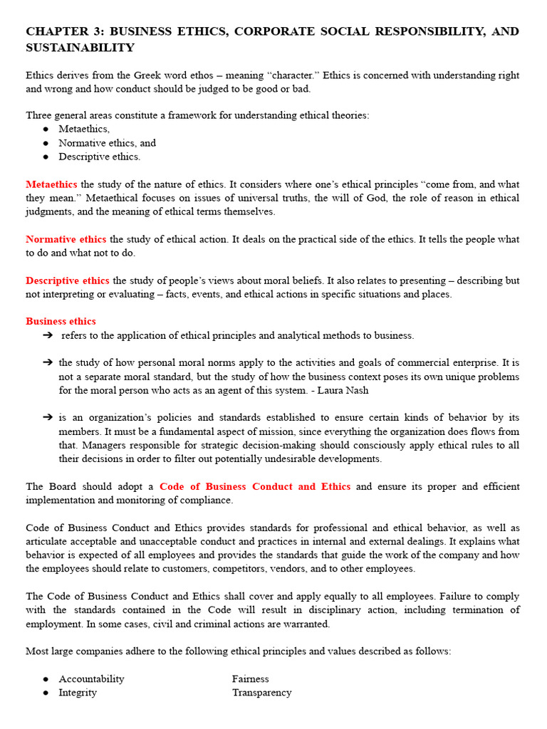Chapter 3 - Business Ethics, Corporate Social Responsibility, and ...