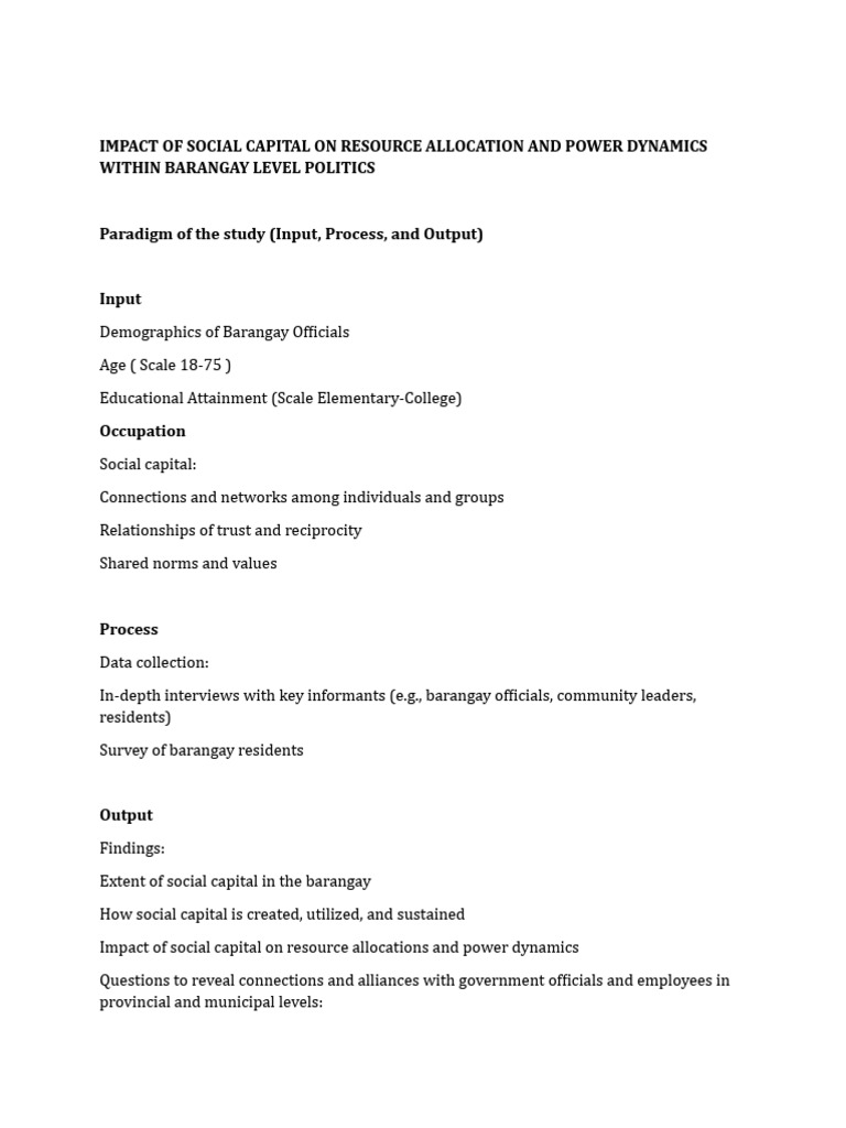 Survey Questions Jerwin | PDF | Social Capital | Community