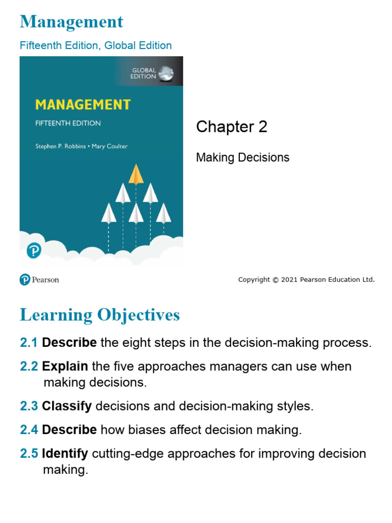Robbins Mgmt15 PPT 02 | PDF | Decision Making | Machine Learning